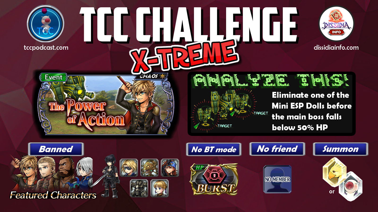 New TCC Challenge The Power of Action (Nine’s Debut) – Dissidia Info